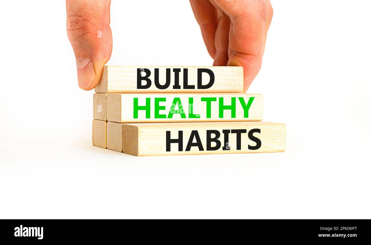 Motivation and Build healthy habits symbol. Concept words Build healthy ...