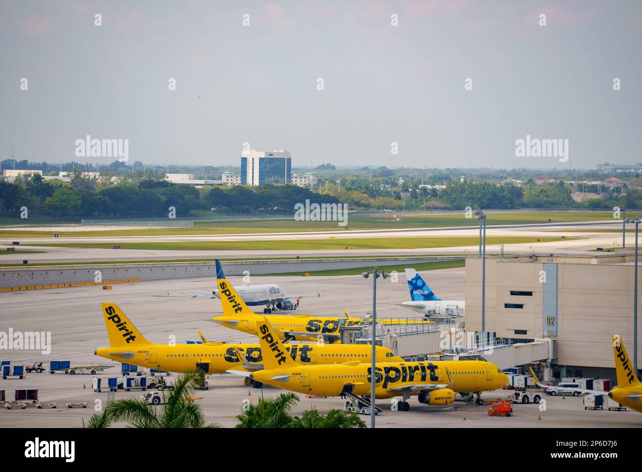 Fort Lauderdale, FL, USA - February 26, 2023: Photo of Spirit jet ...