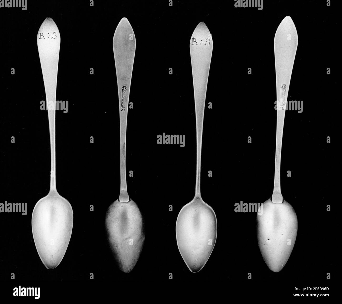 Joseph Clark, Four Tea Spoons, c. 1790, silver Stock Photo - Alamy
