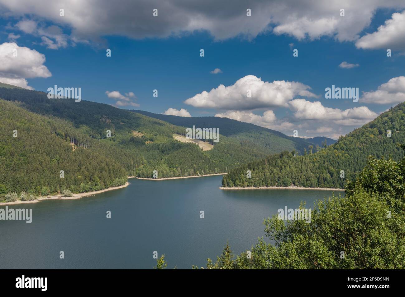 Sance Dam, water reservoir and dam in Beskid mountains. The dam is ...