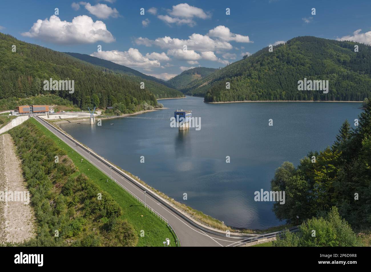 Sance Dam, water reservoir and dam in Beskids mountain. The dam is ...
