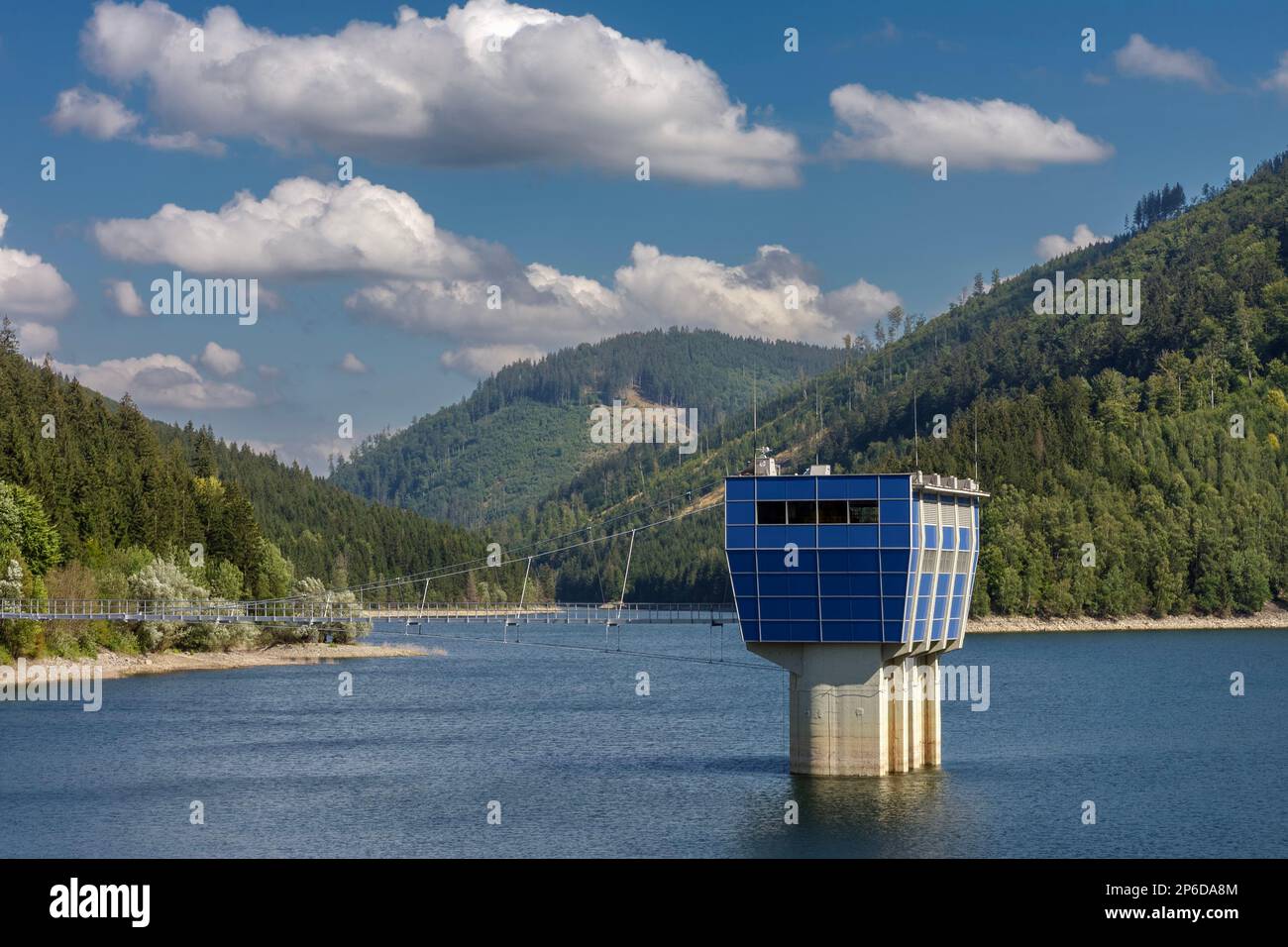 Sance dam, water reservoir and dam in Beskid mountains. The dam is ...