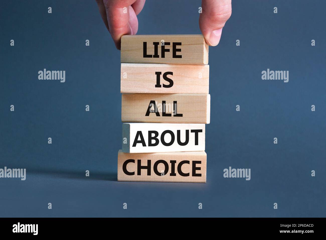 Choice and life symbol. Concept words Life is all about choice on ...