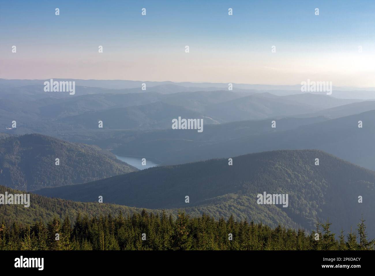 Sance dam, water reservoir and dam in Beskid mountains. Czech Republic ...