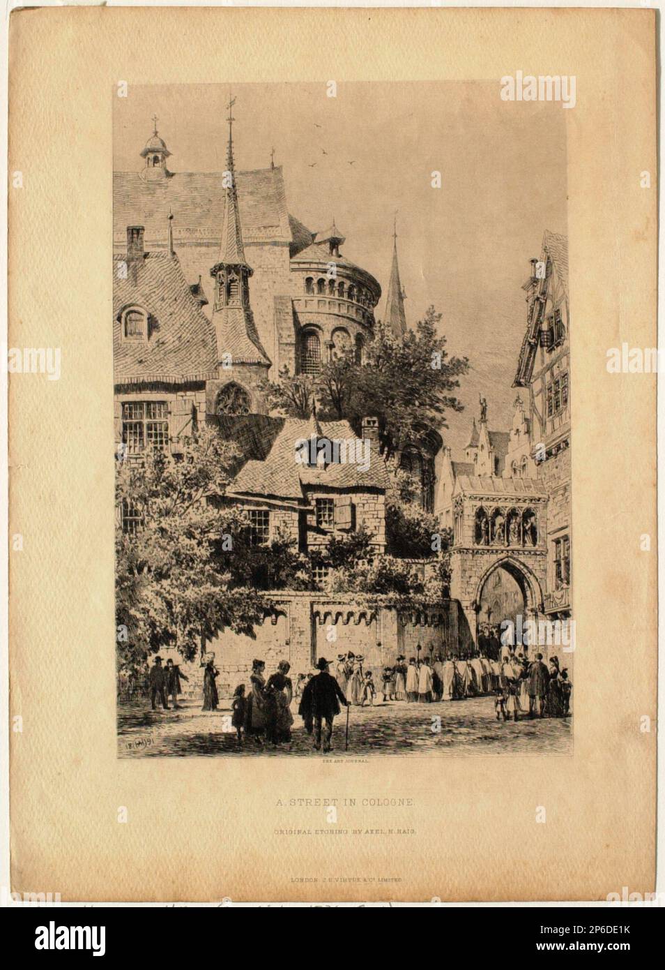 Axel Herman Haig, A Street in Cologne, 1891, etching on paper Stock ...