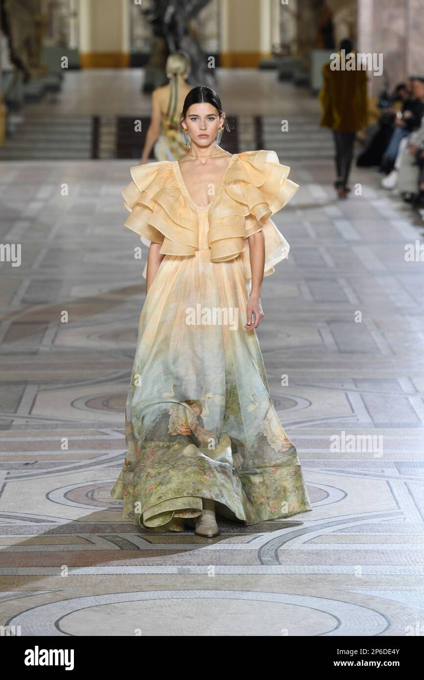 A model walks on the runway at the Zimmerman fashion show during the ...