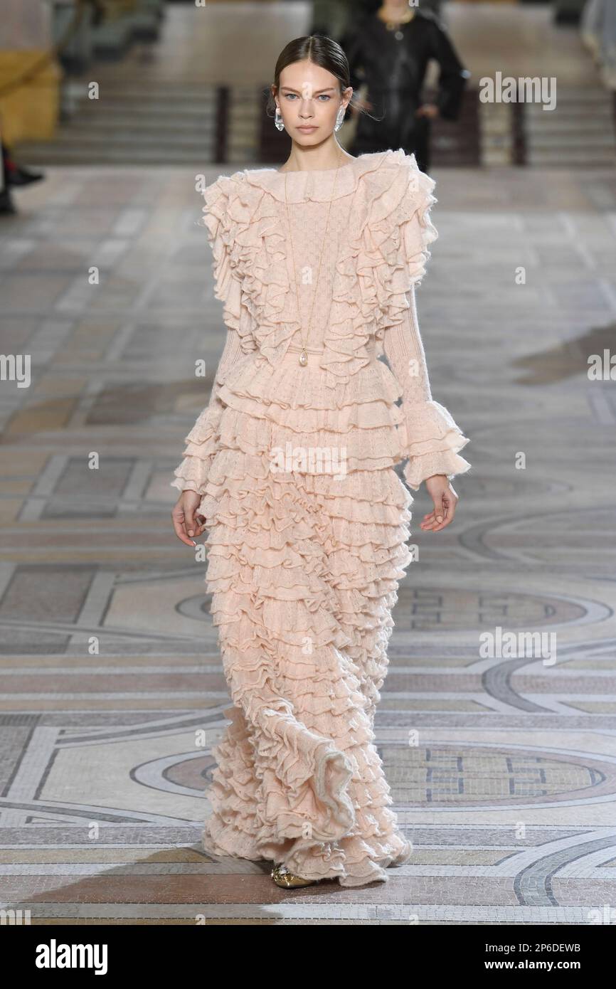 A model walks on the runway at the Zimmerman fashion show during the ...