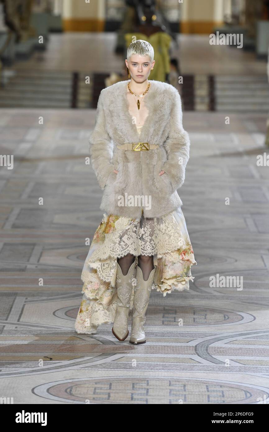 A model walks on the runway at the Zimmerman fashion show during the ...