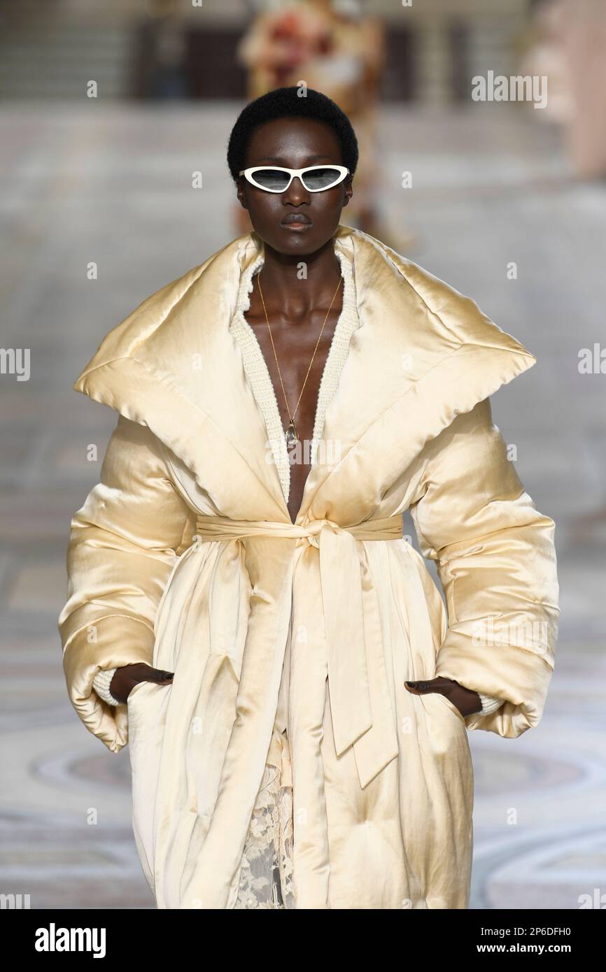 A model walks on the runway at the Zimmerman fashion show during the ...