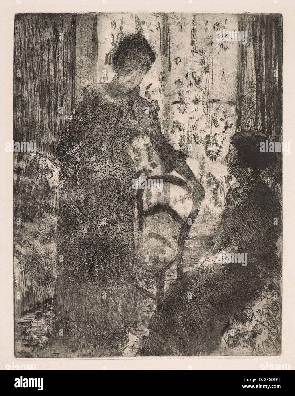 Mary Cassatt, The Visitor, c. 1881, softground aquatint, drypoint and ...