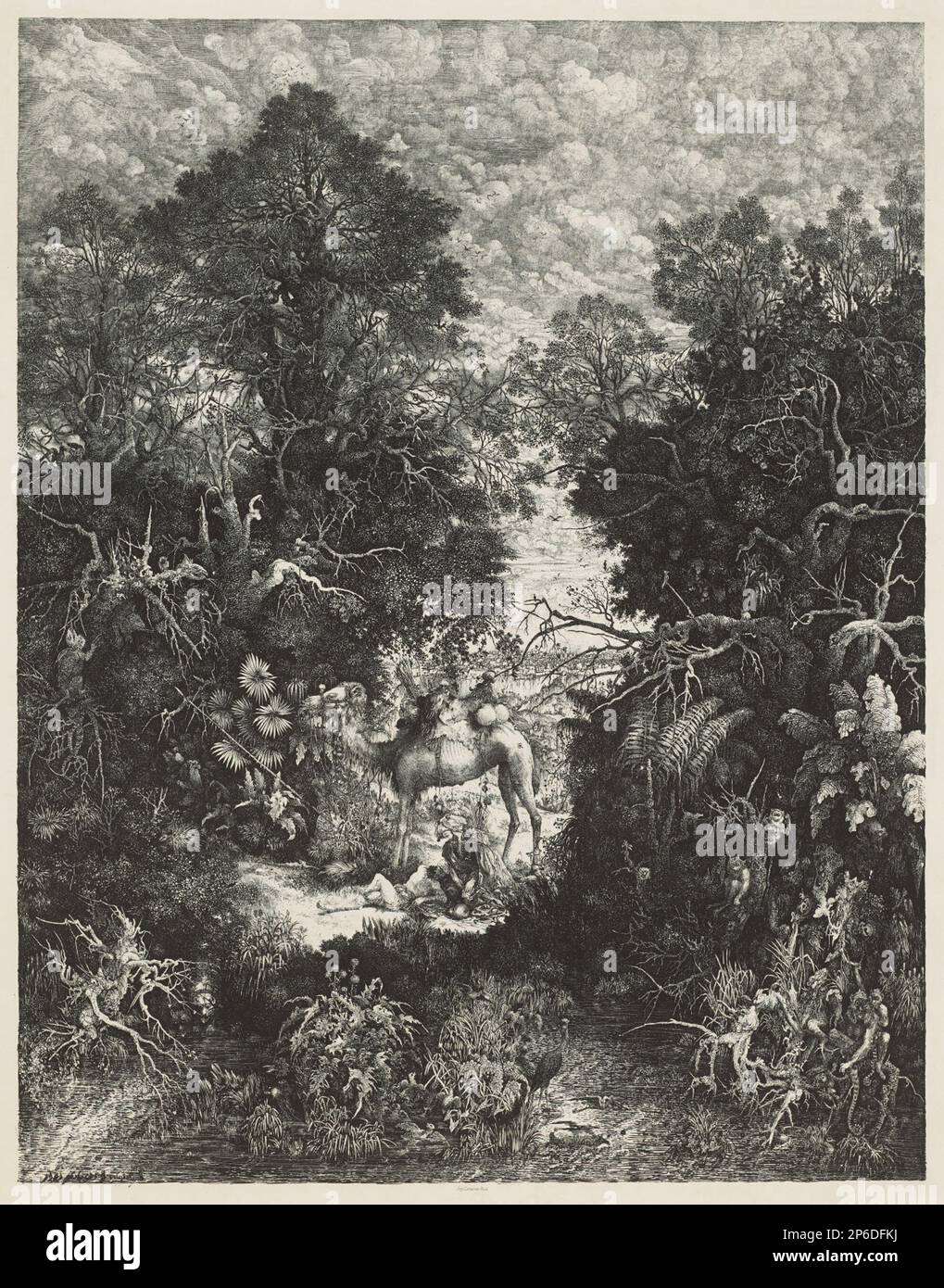 Rodolphe Bresdin, The Good Samaritan, 1861, lithograph on paper Stock ...