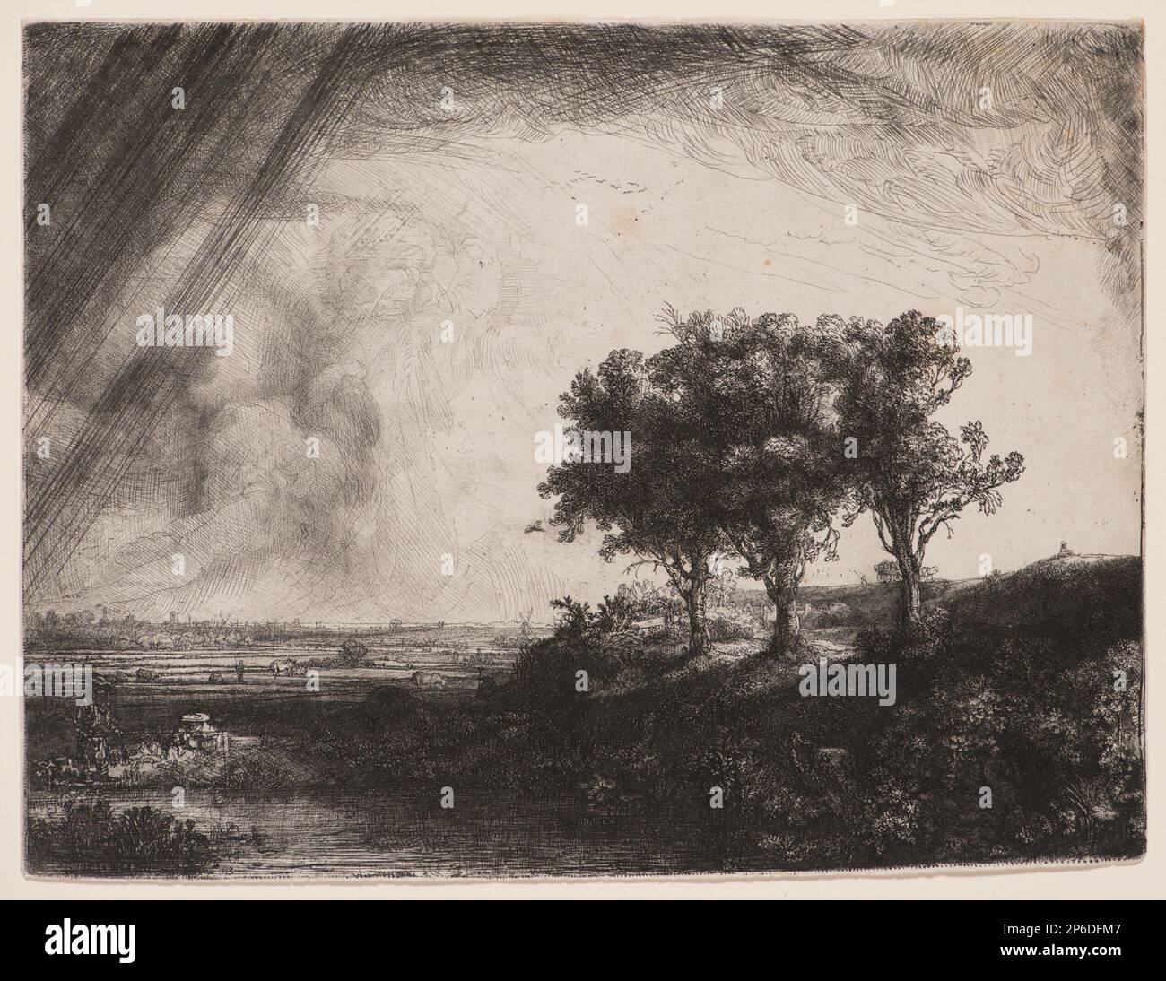 Rembrandt van Rijn, The Three Trees, 1643, etching and drypoint on ...