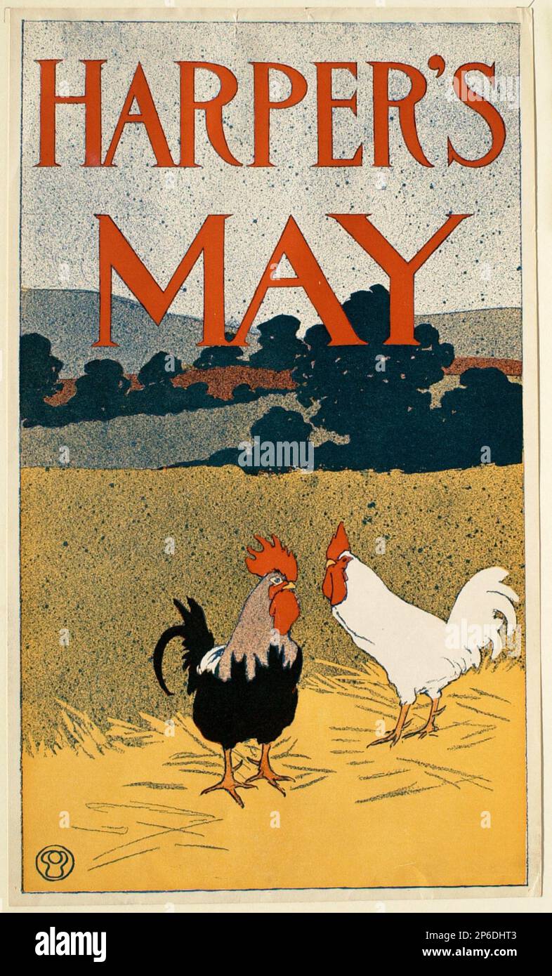 Edward Penfield, Rooster and Hen, May Harper's, 1885–1915, zincograph ...