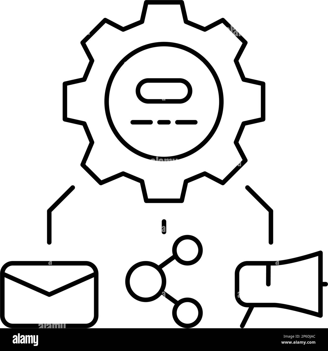 campaign production deployment marketing line icon vector illustration ...