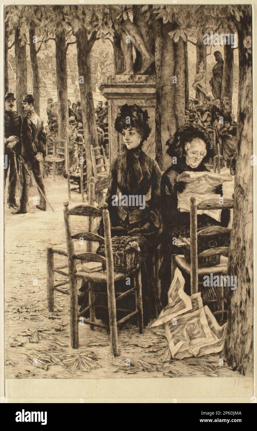 James Tissot, Without a Dowry, 1885, etching and drypoint on cream laid ...