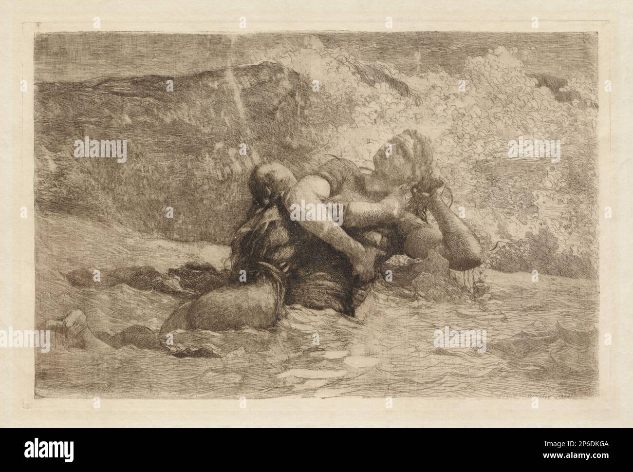 Winslow Homer, Study for Undertow, c. 1886, etching, open-bite ...