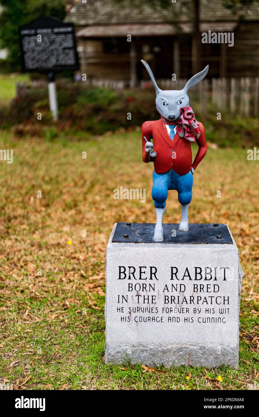A sculpture of the classic folktale character Brer Rabbit, in the ...