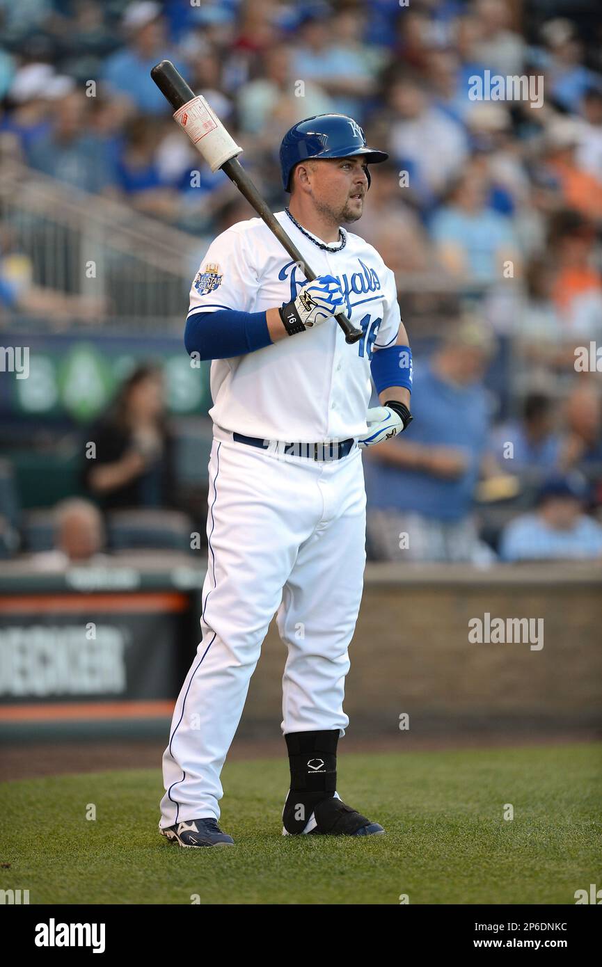 Kansas City Royals Billy Butler waits in the on deck area against the ...
