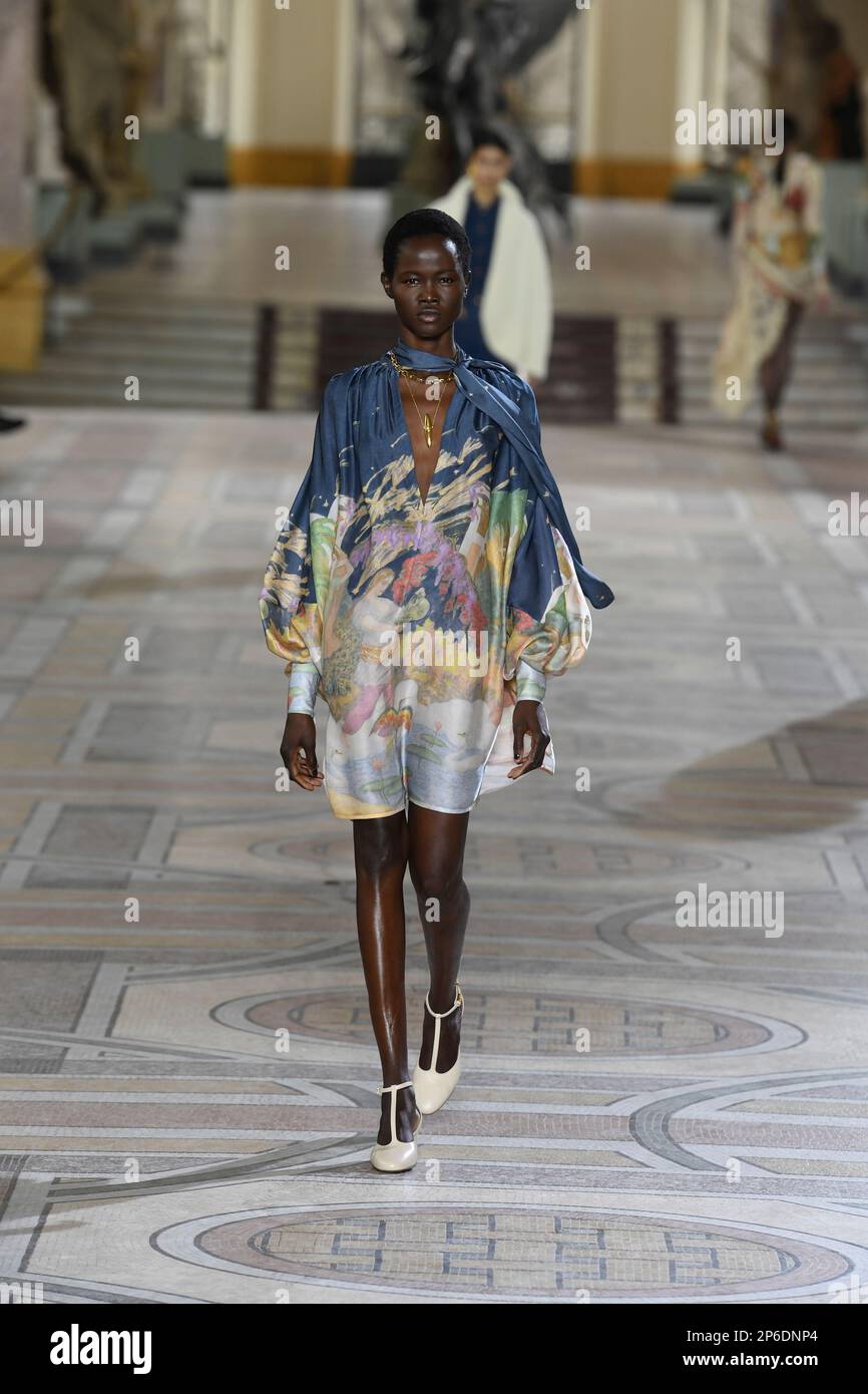 A model walks on the runway at the Zimmerman fashion show during the ...