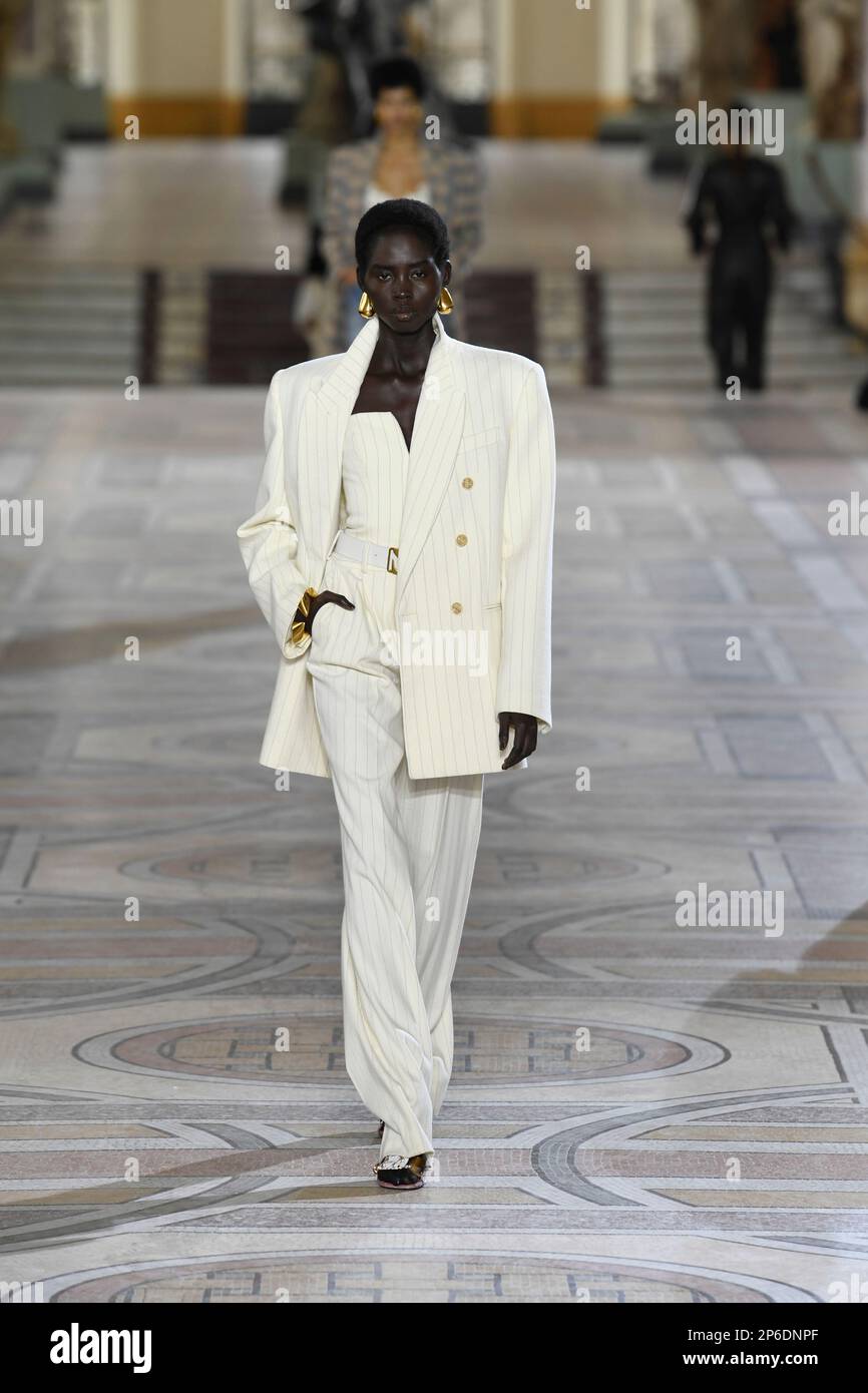 A model walks on the runway at the Zimmerman fashion show during the ...