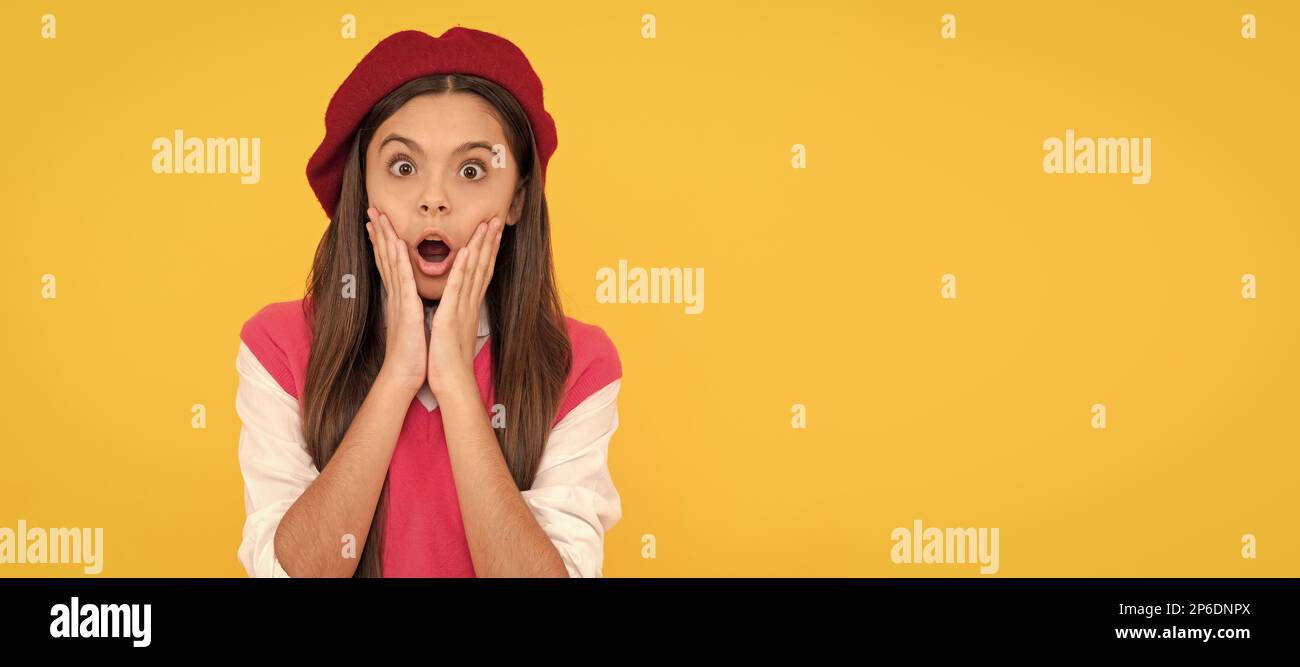 oh no. amazed child has perfect style. teenage beauty. tween and youth ...