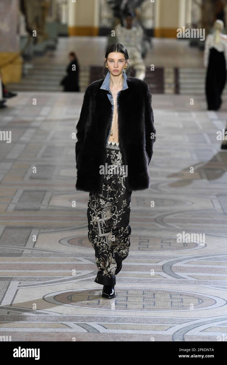 A model walks on the runway at the Zimmerman fashion show during the ...
