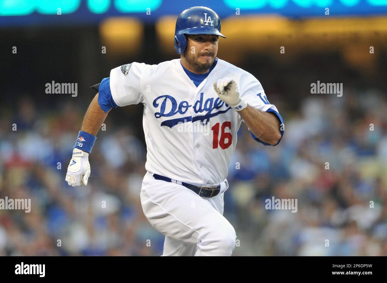 May 19 2012 Los Angeles, CA..Dodgers' Andre Ethier #16 runs to first base during the Major ...