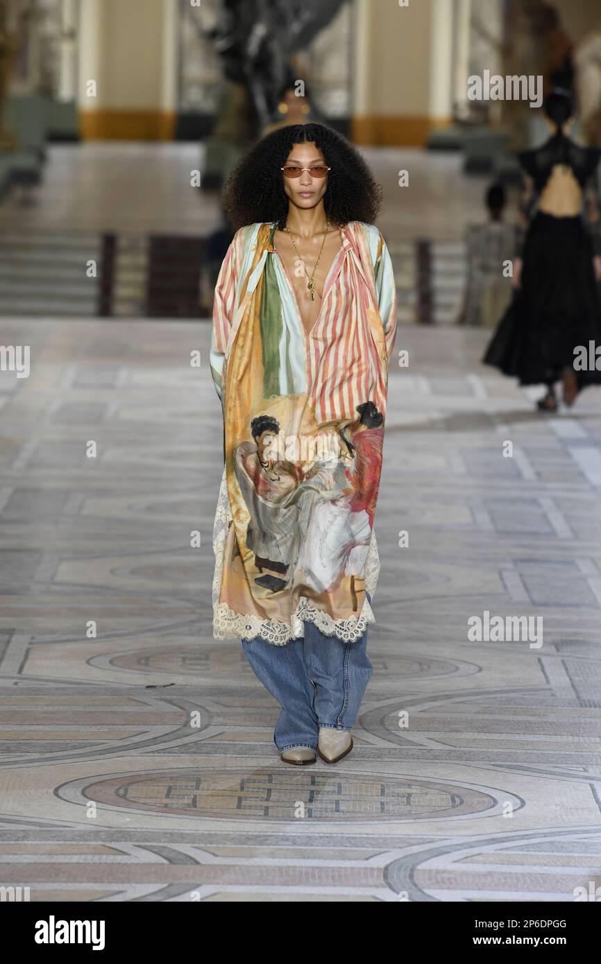 A model walks on the runway at the Zimmerman fashion show during the ...