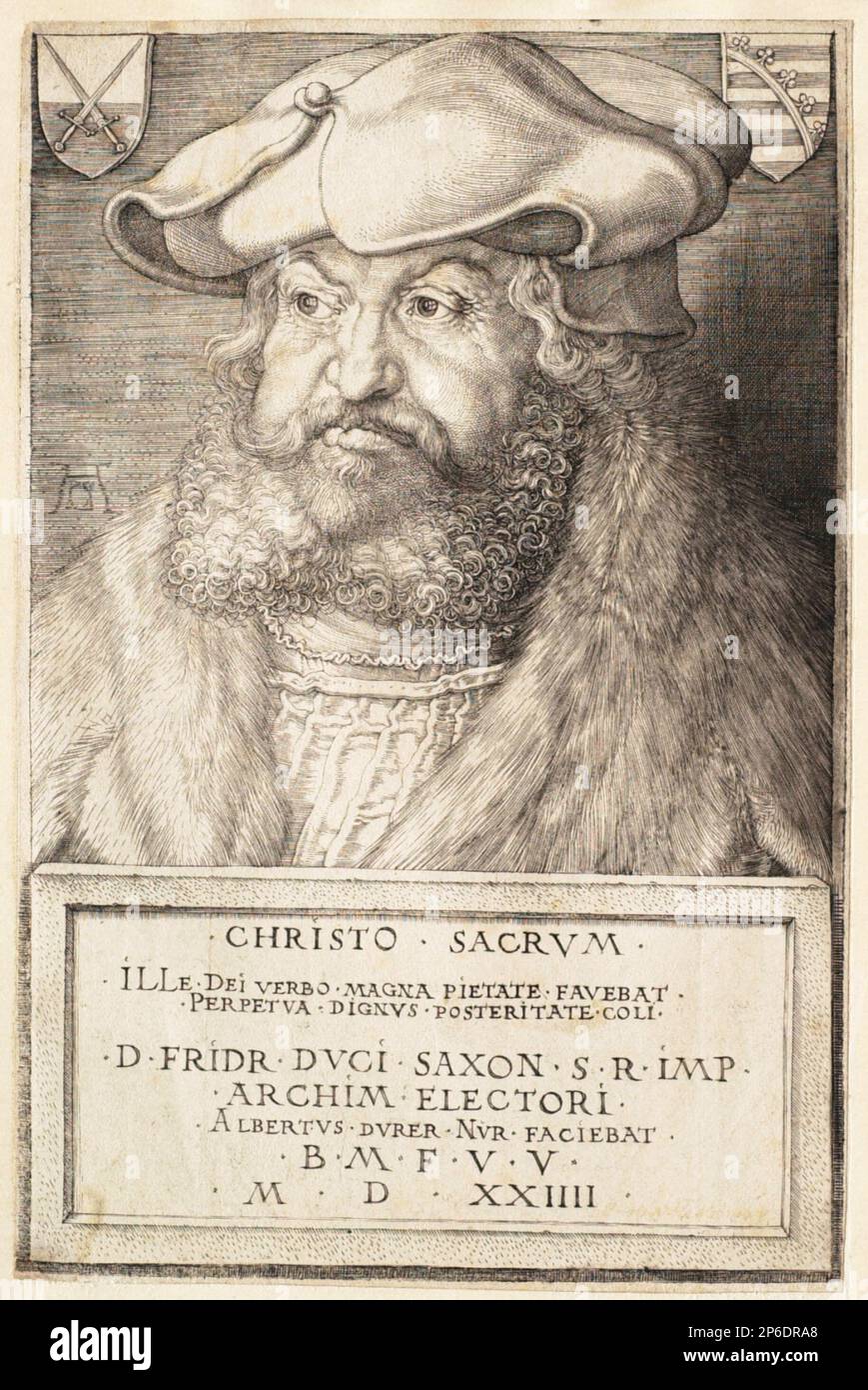 Albrecht Dürer, Frederick the Wise, Elector of Saxony, 1524, engraving ...