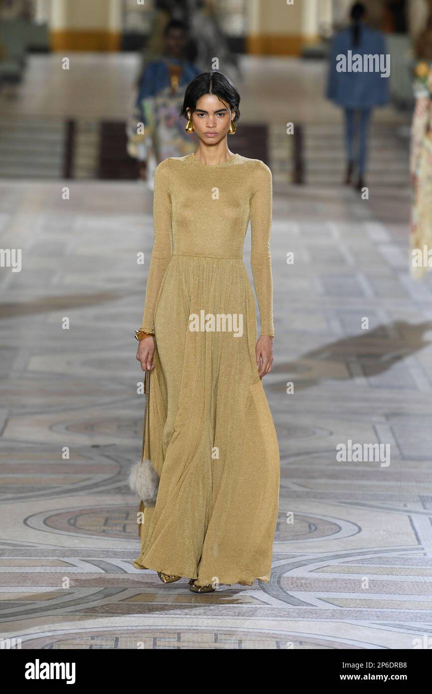 A model walks on the runway at the Zimmerman fashion show during the ...