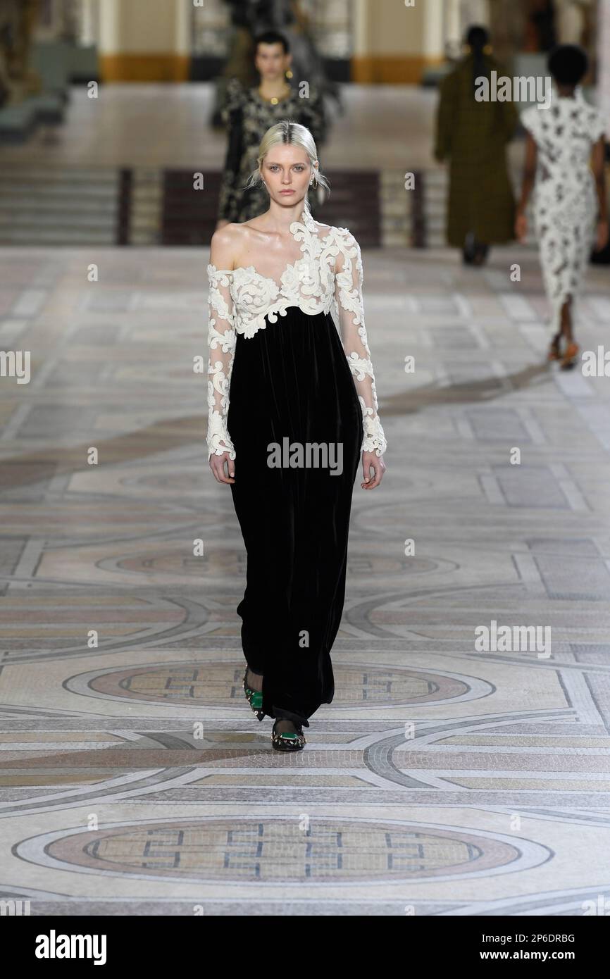 A model walks on the runway at the Zimmerman fashion show during the ...