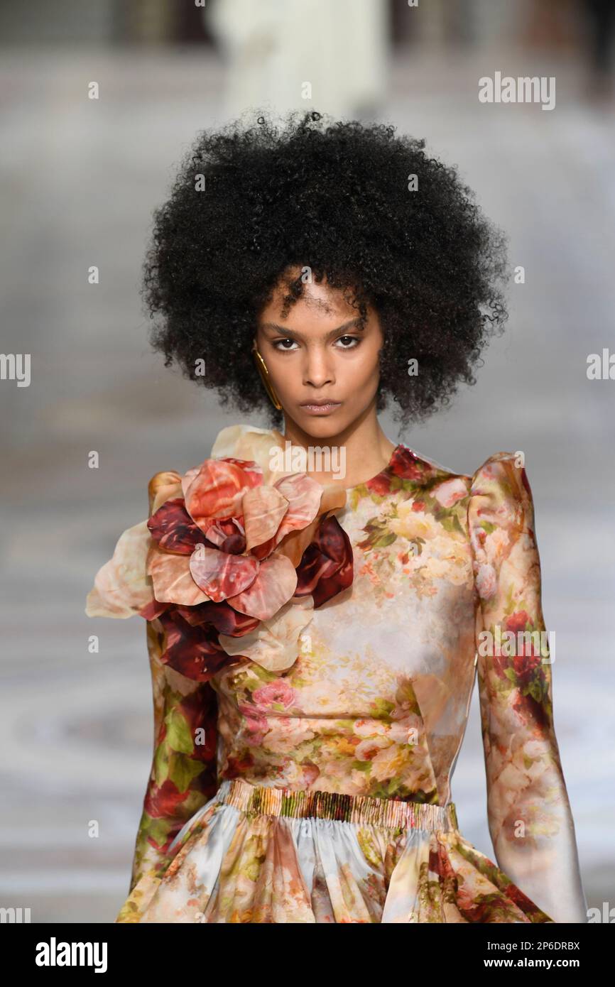 A model walks on the runway at the Zimmerman fashion show during the ...