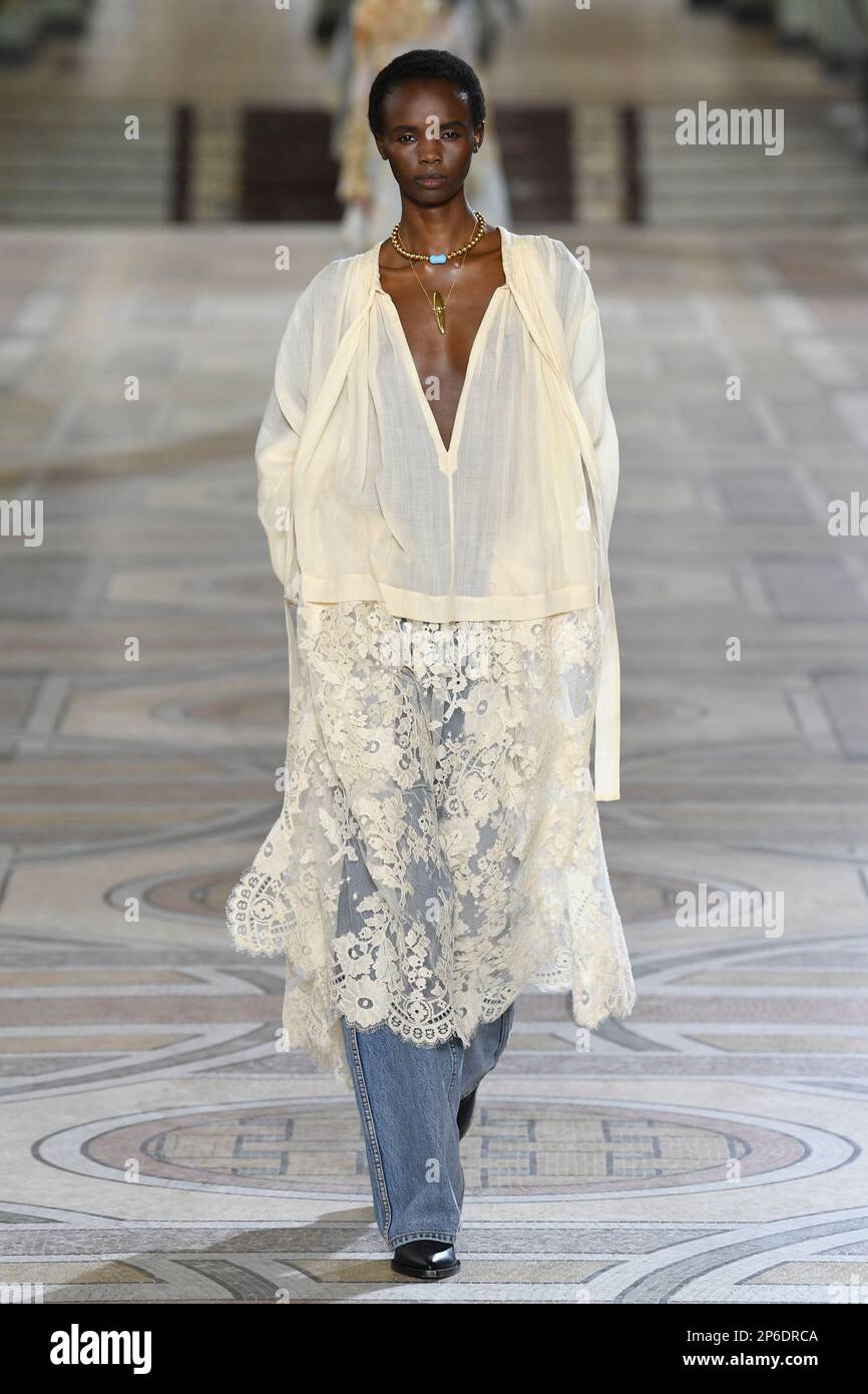 A model walks on the runway at the Zimmerman fashion show during the ...