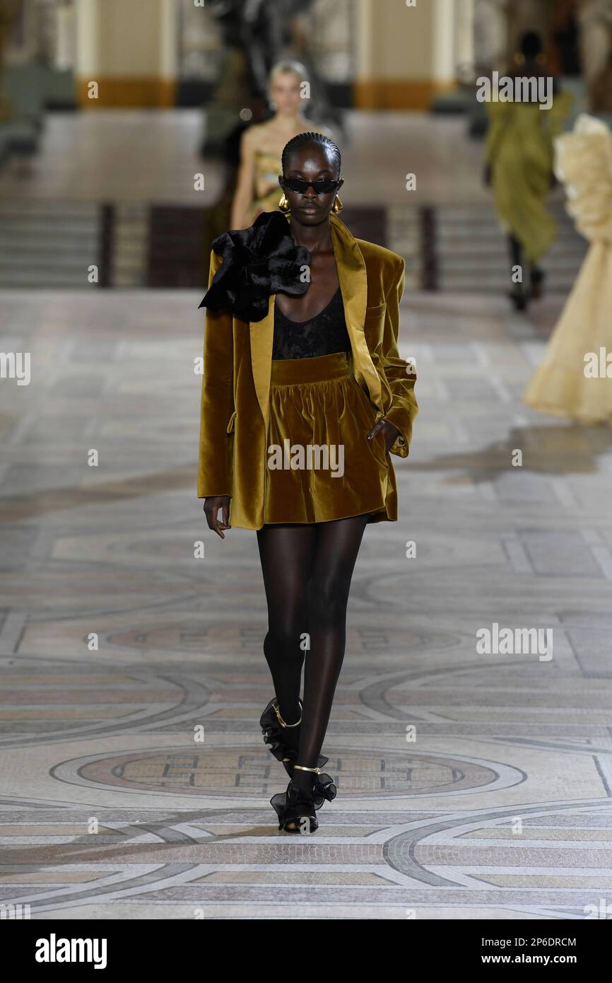 A model walks on the runway at the Zimmerman fashion show during the ...