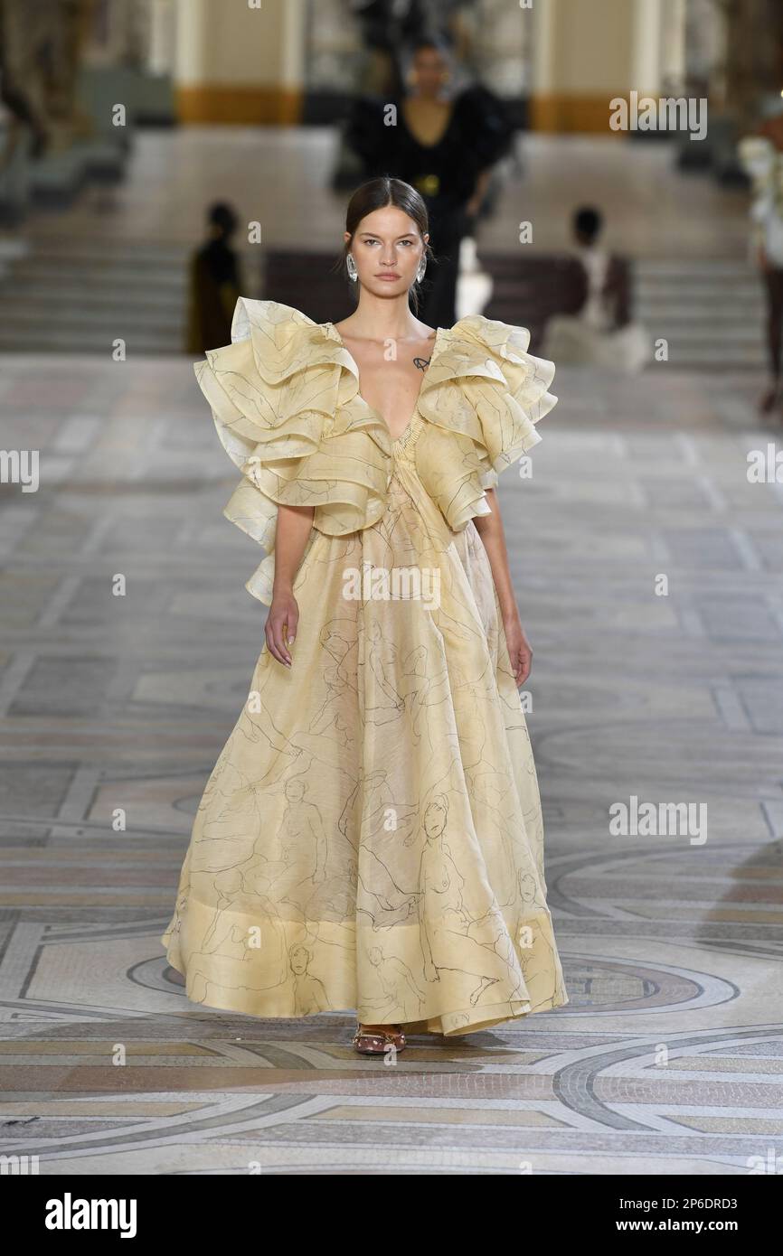 A model walks on the runway at the Zimmerman fashion show during the ...