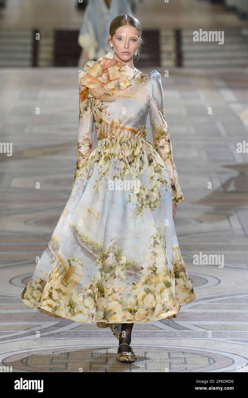A model walks on the runway at the Zimmerman fashion show during the ...