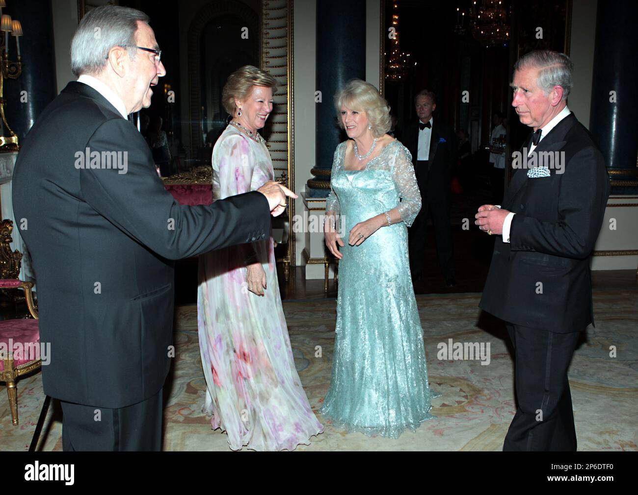 The Prince of Wales and the Duchess of Cornwall greet greet King ...