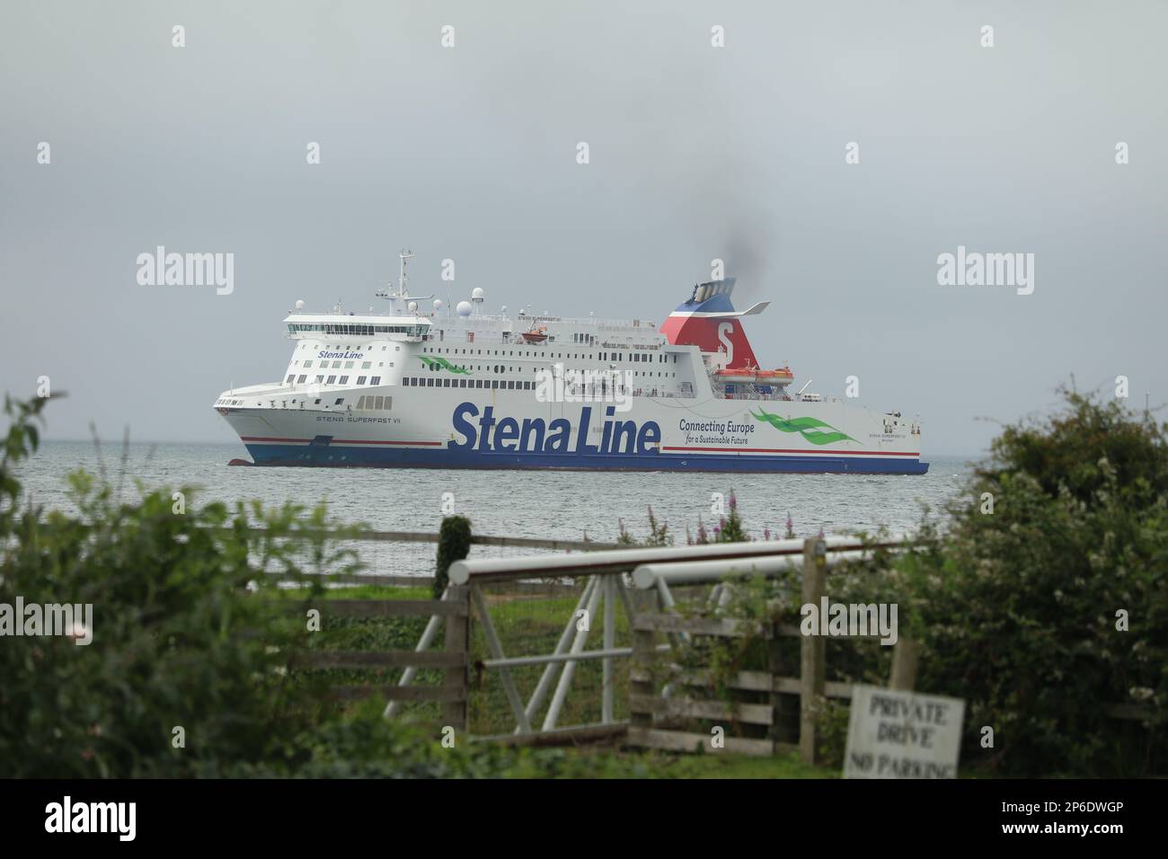 The Stena Superfast VII approaches Cairnryan Scotland where it docks to ...