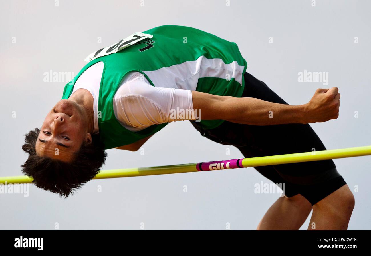 Lander's Tanner Simpson wins the high jump competition in the Wyoming ...