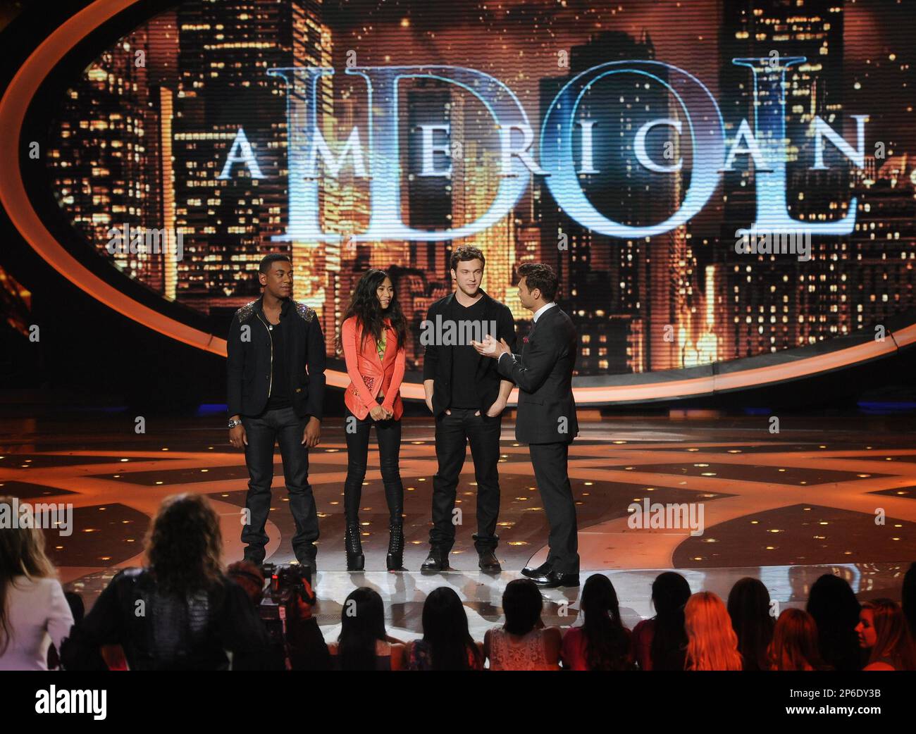 HOLLYWOOD, CA - MAY 16: (L-R) Contestants Joshua Ledet, Jessica Sanchez ...
