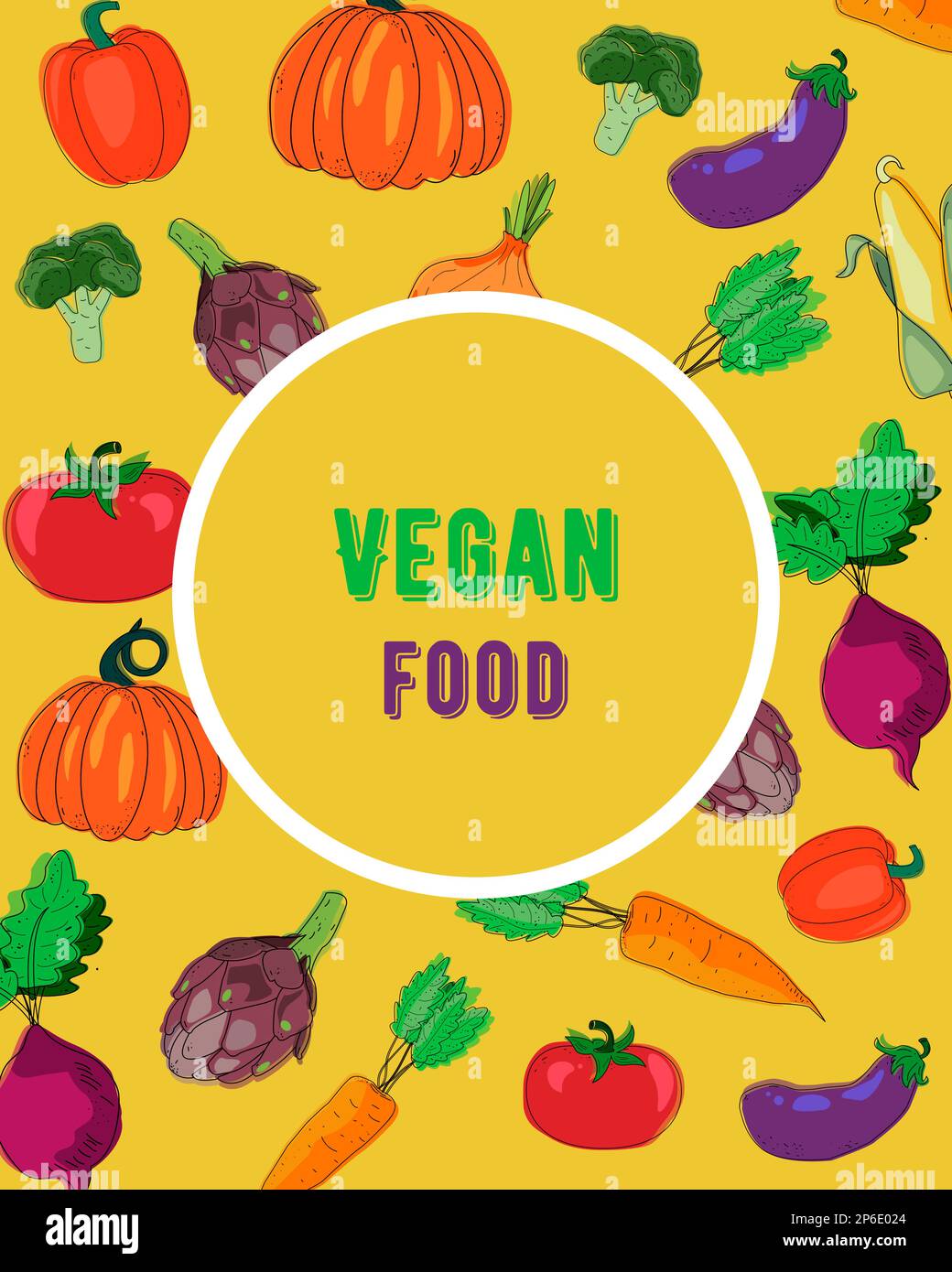 Vegetables cover. Healthy vegan food. Vector illustration Stock Vector ...