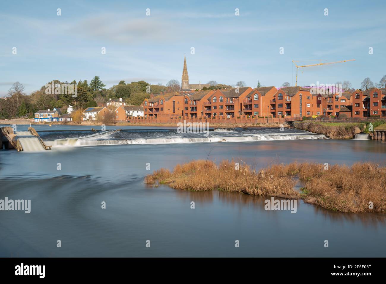 Trews weir on the river Exe in Exeter Stock Photo - Alamy