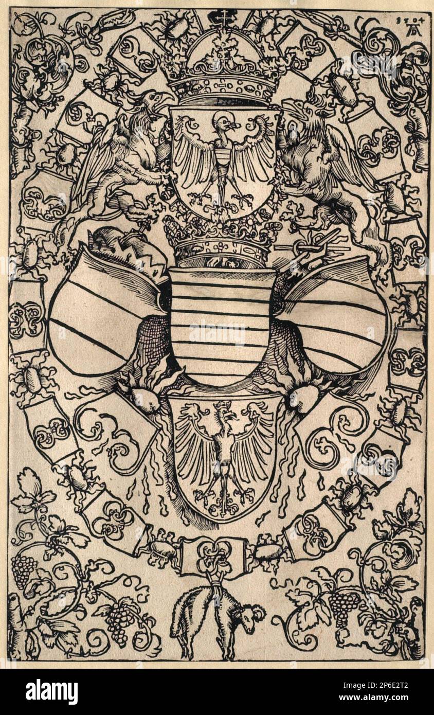 Albrecht Dürer, Coat of Arms of Maximilian as King of the Romans, 1504 ...