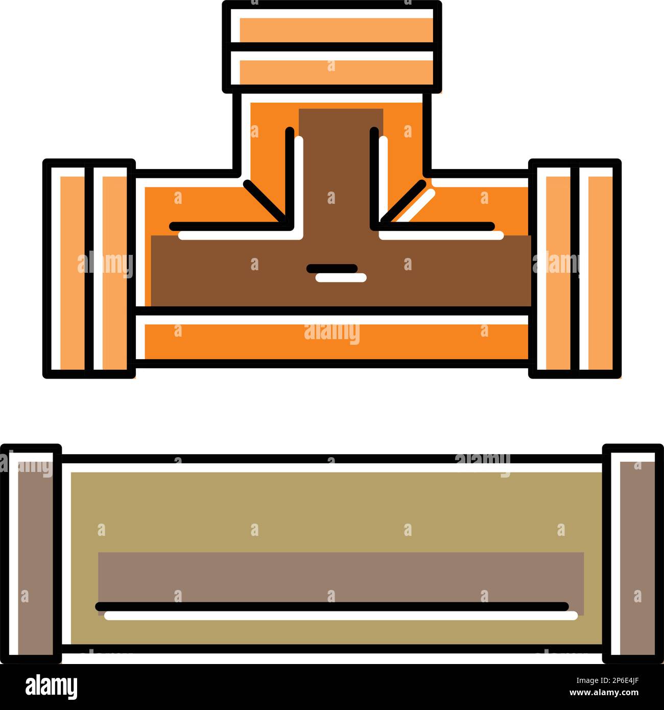 pipe copper metal color icon vector illustration Stock Vector Image ...