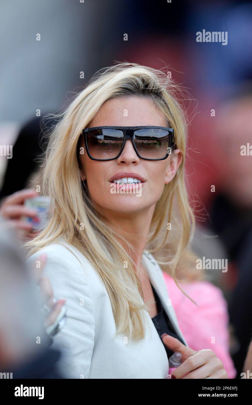 Abbey Clancy, partner of Peter Crouch of Stoke City watches the post ...