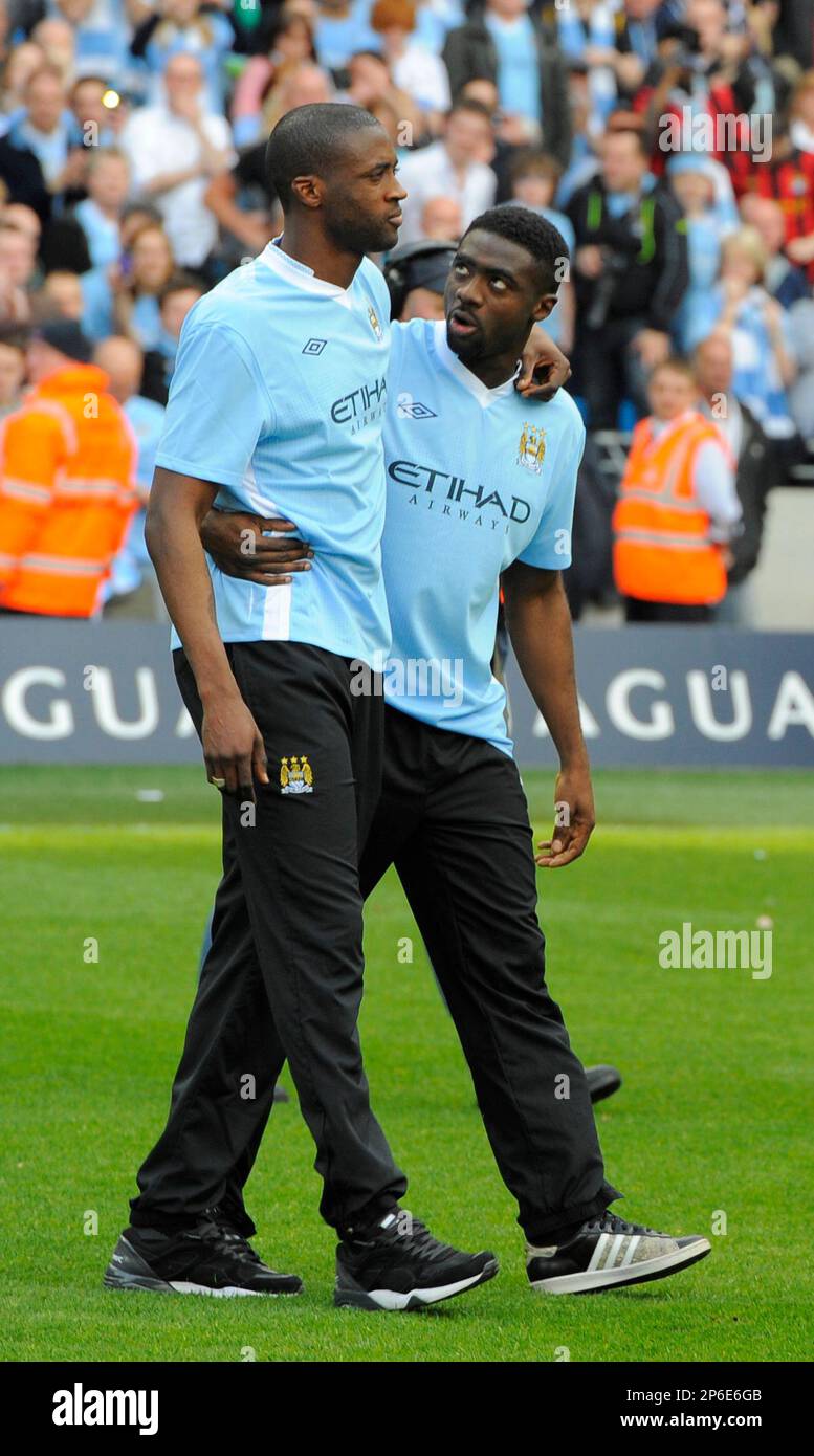 Brothers Yaya and Kolo Toure of Manchester City.Barclays Premier League ...