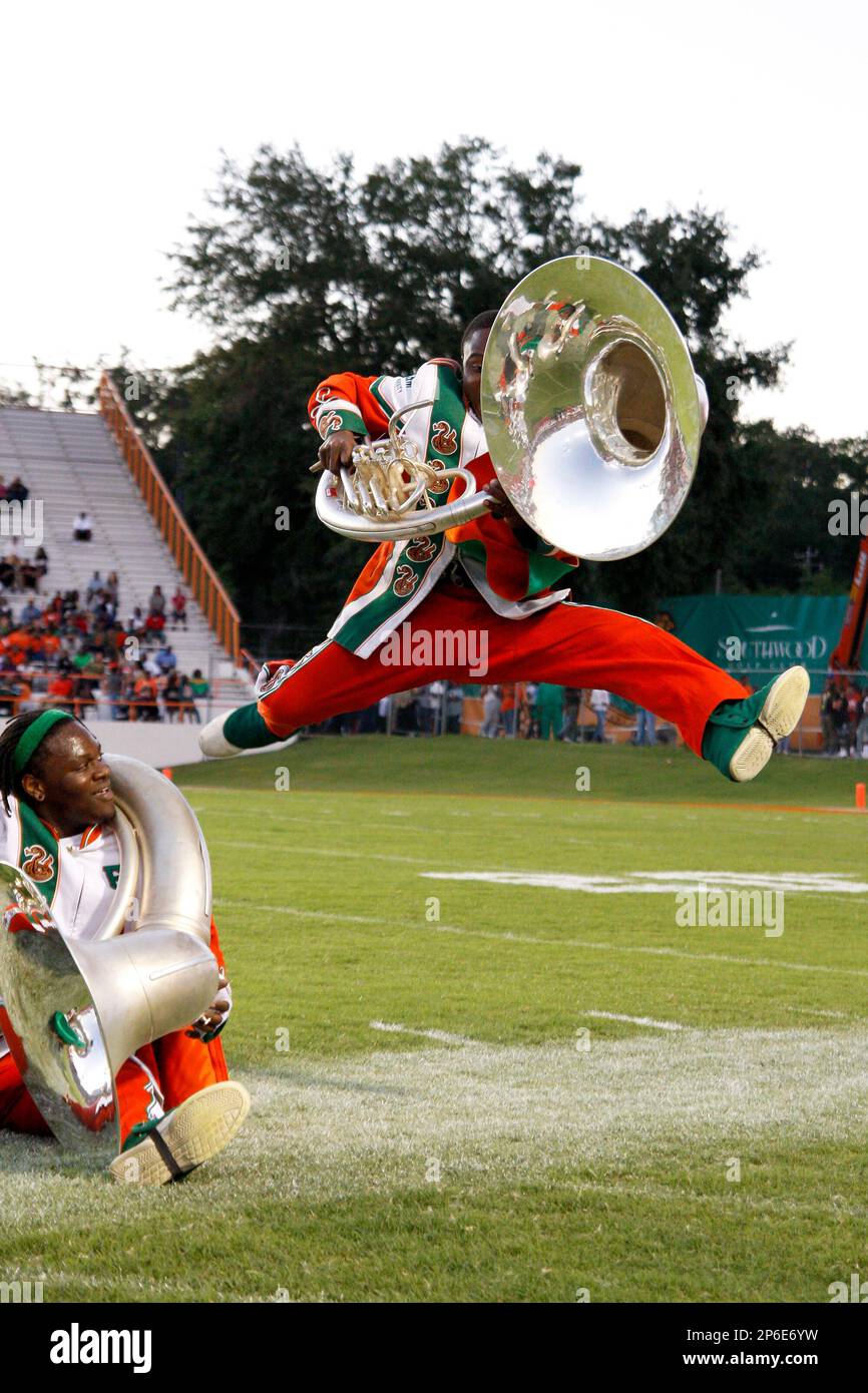Florida A&M Marching 100 Band during a performance at halftime of the ...