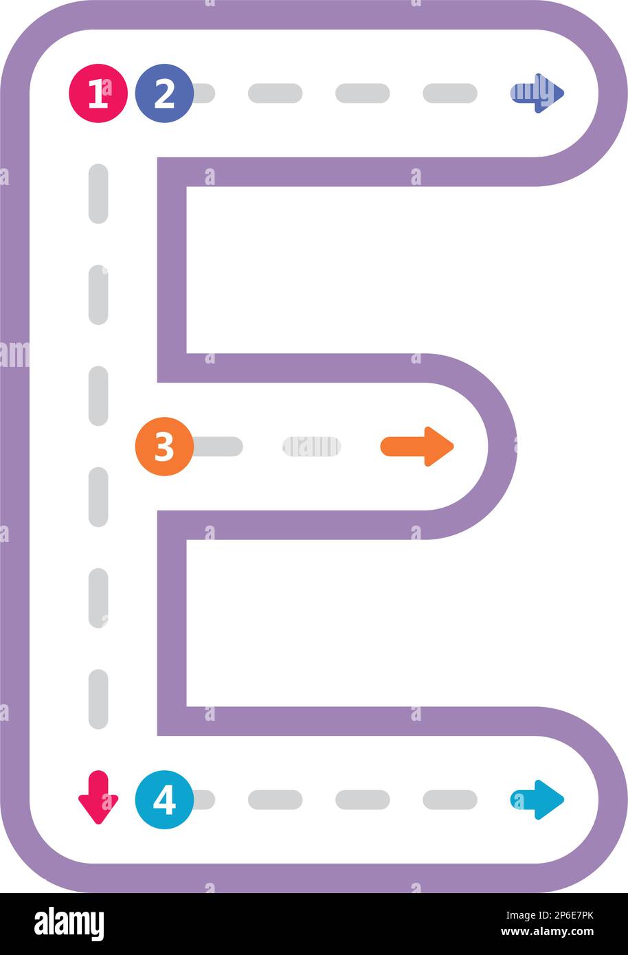 Tracing alphabet letter E uppercase prewriting dotted line element for ...