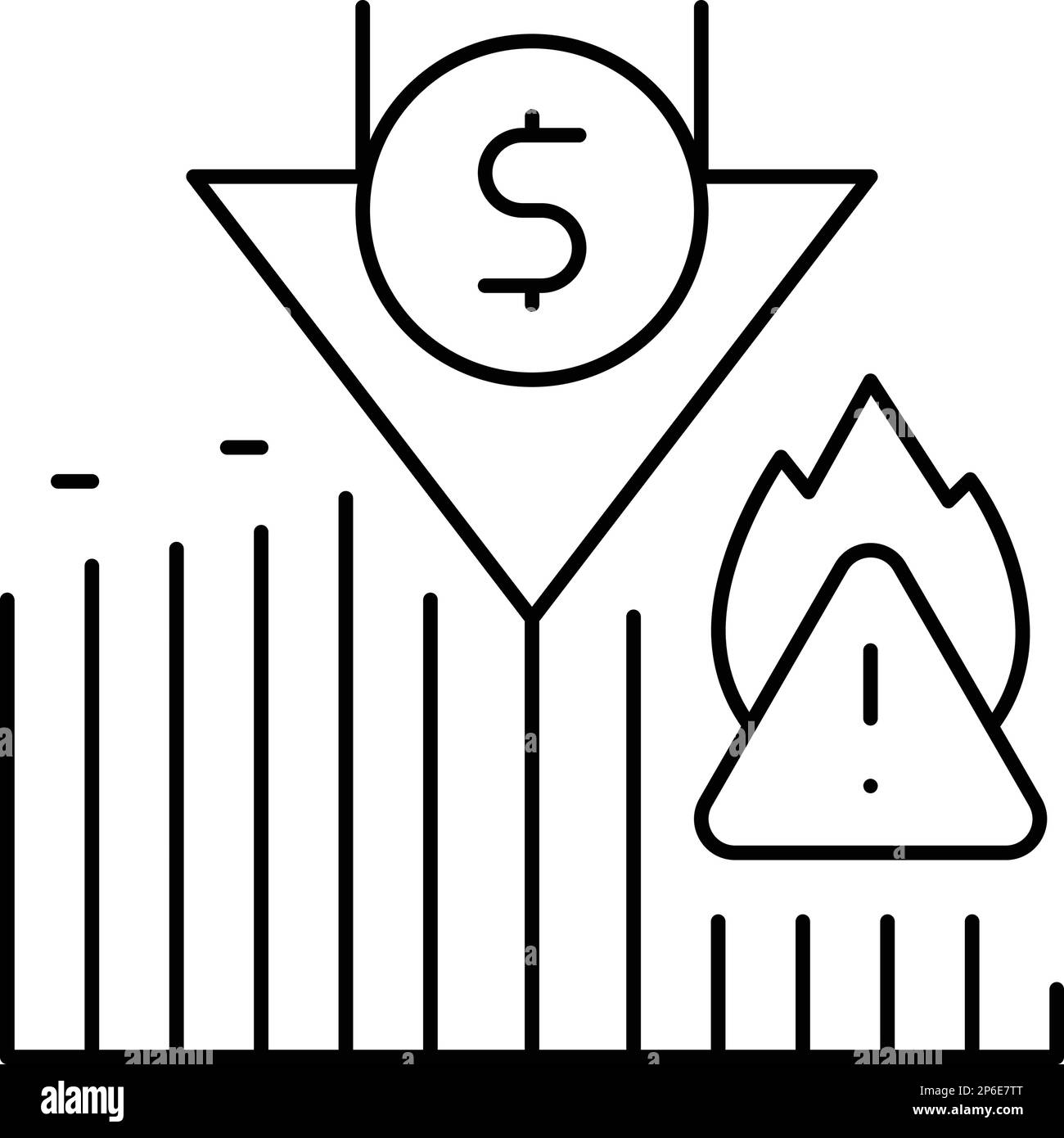 sudden change market trends financial crisis line icon vector ...