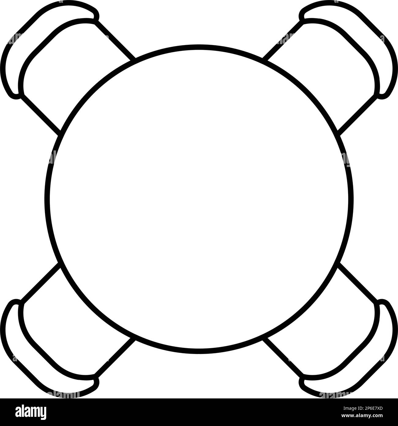 round table chair top view line icon vector illustration Stock Vector ...